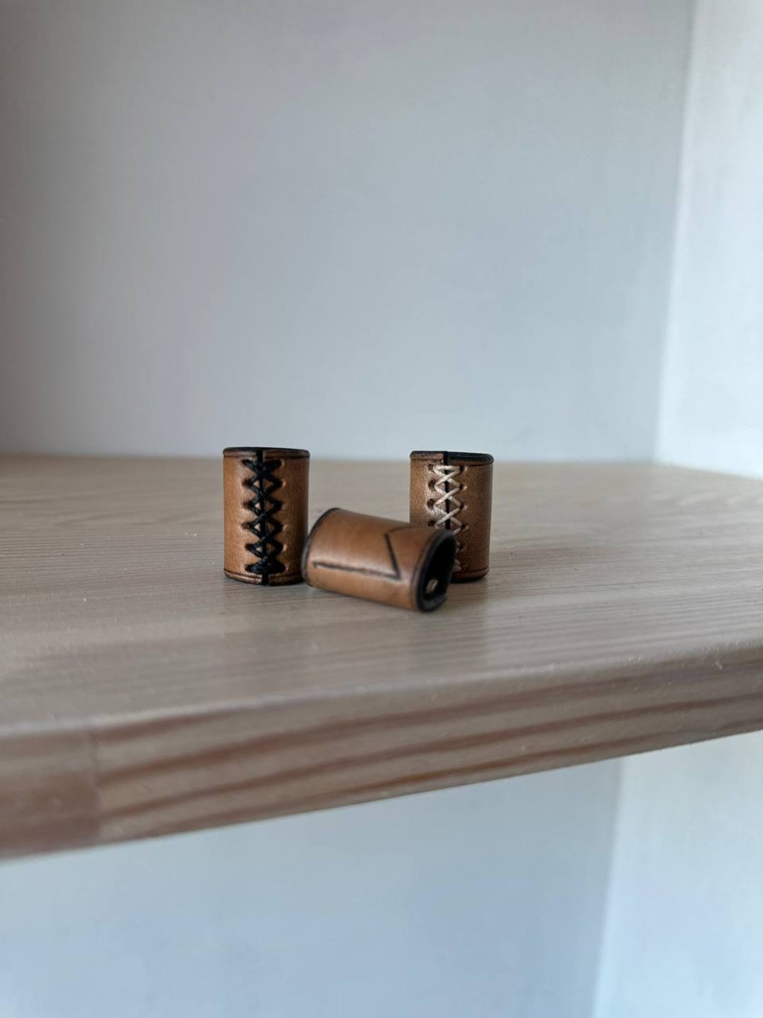 Leather Beads for Beards, Pigtails, Dreadlocks, Hairstyles, Viking ...