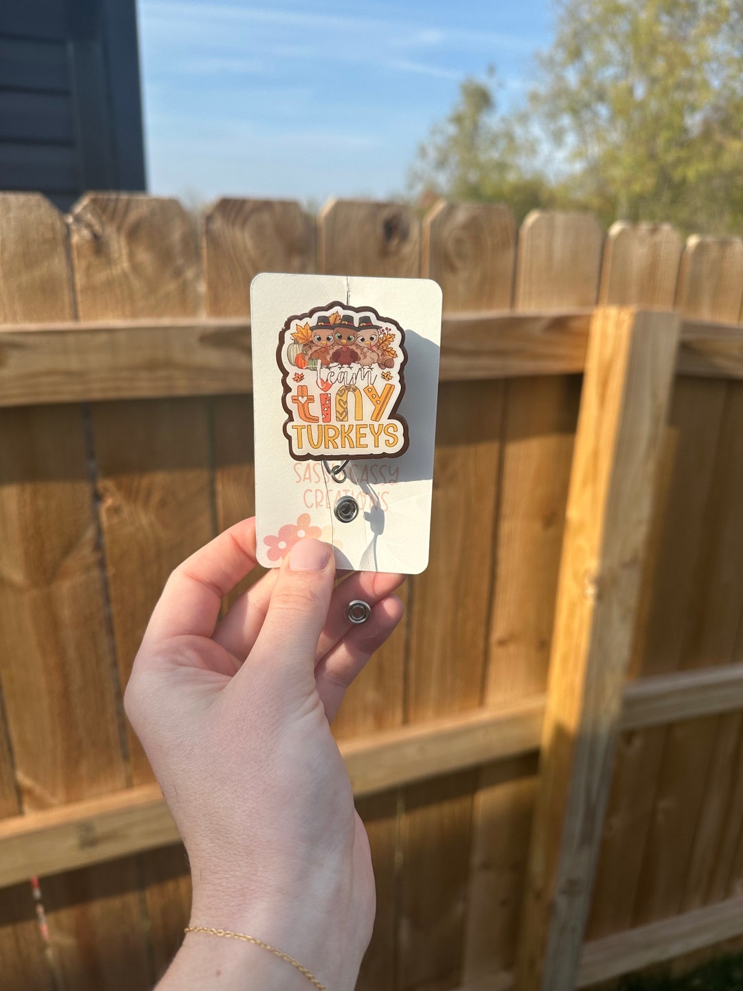 Team Tiny Turkeys Badge Reel Nurse Gift Thanksgiving L&D NICU ...