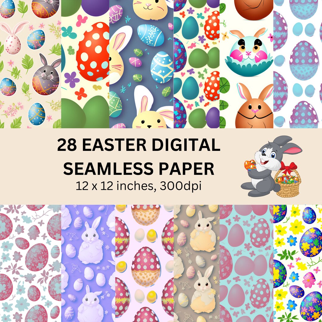 Easter Pattern Paper Pack 28 Seamless Digital - Etsy