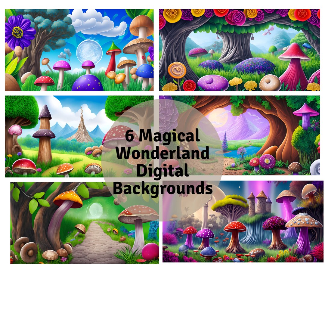 Magical Wonderland Digital Background, Painterly Digital Background ...