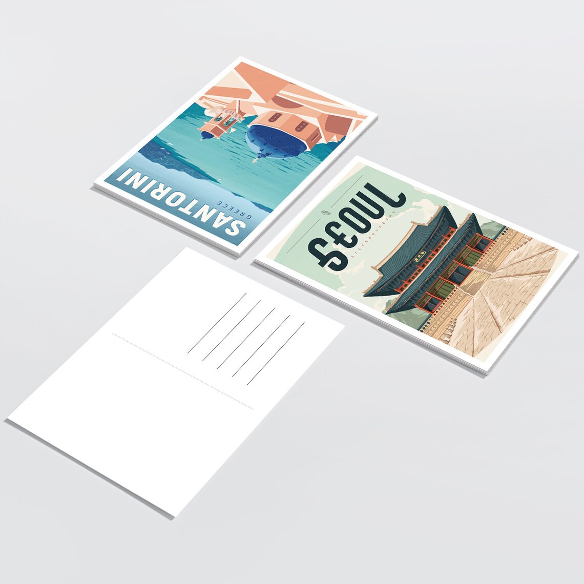 H Set of 9 Pcs Custom Postcards Money Saver Vintage World Travel City ...
