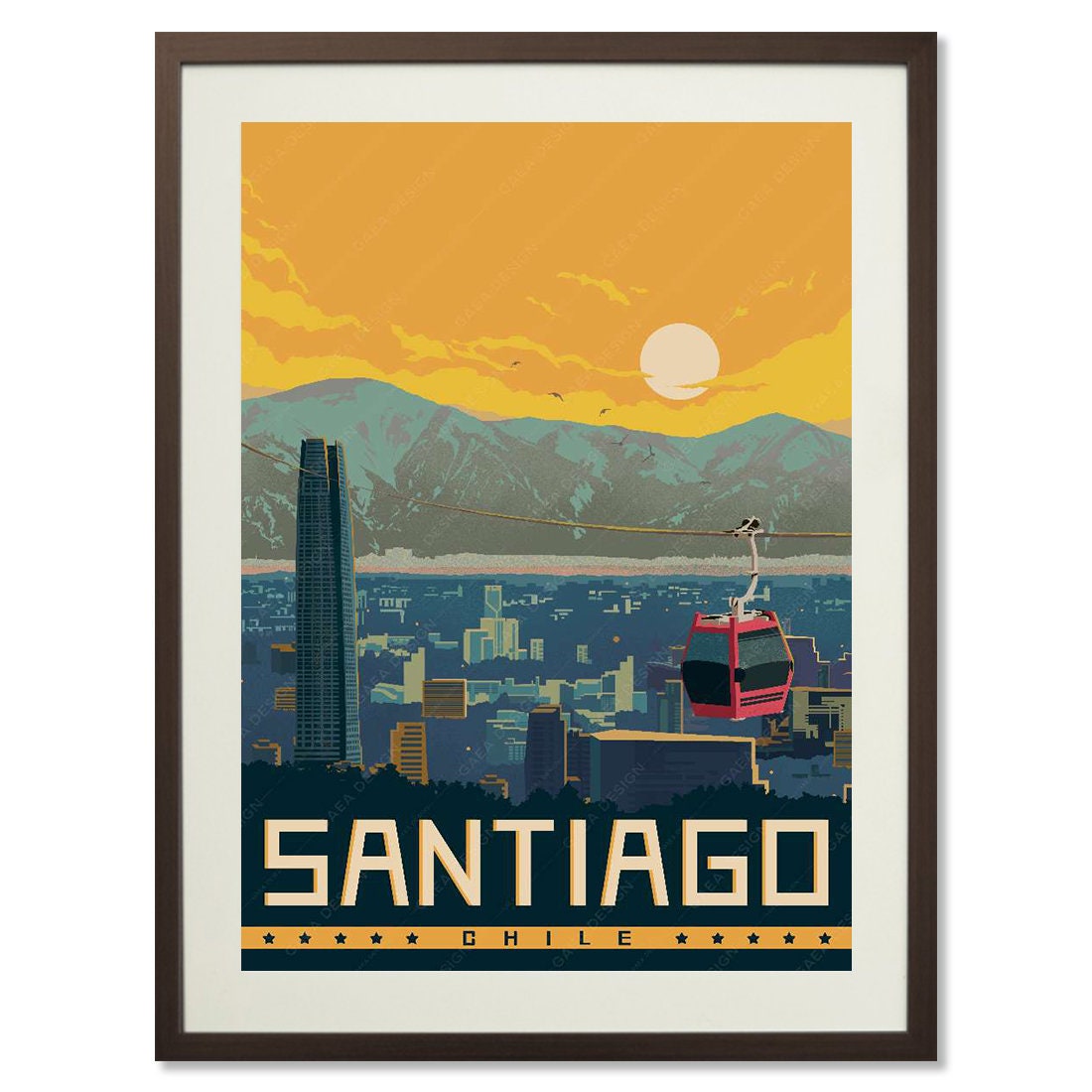 Santiago Chile Travel Poster Santiago Chile Poster Vintage - Etsy Australia
