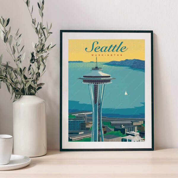 Seattle Vintage Travel Poster - Etsy
