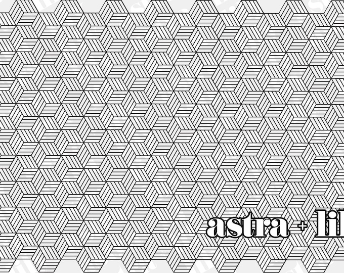 Striped 3d Cubes Pattern Svg, Seamless Block Pattern, Geometric ...