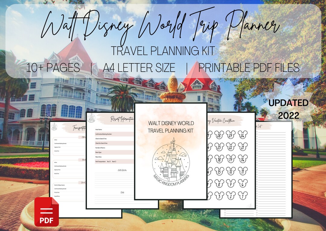 WDW Travel Planning Kit Printable PDF Park Vacation Planner - Etsy