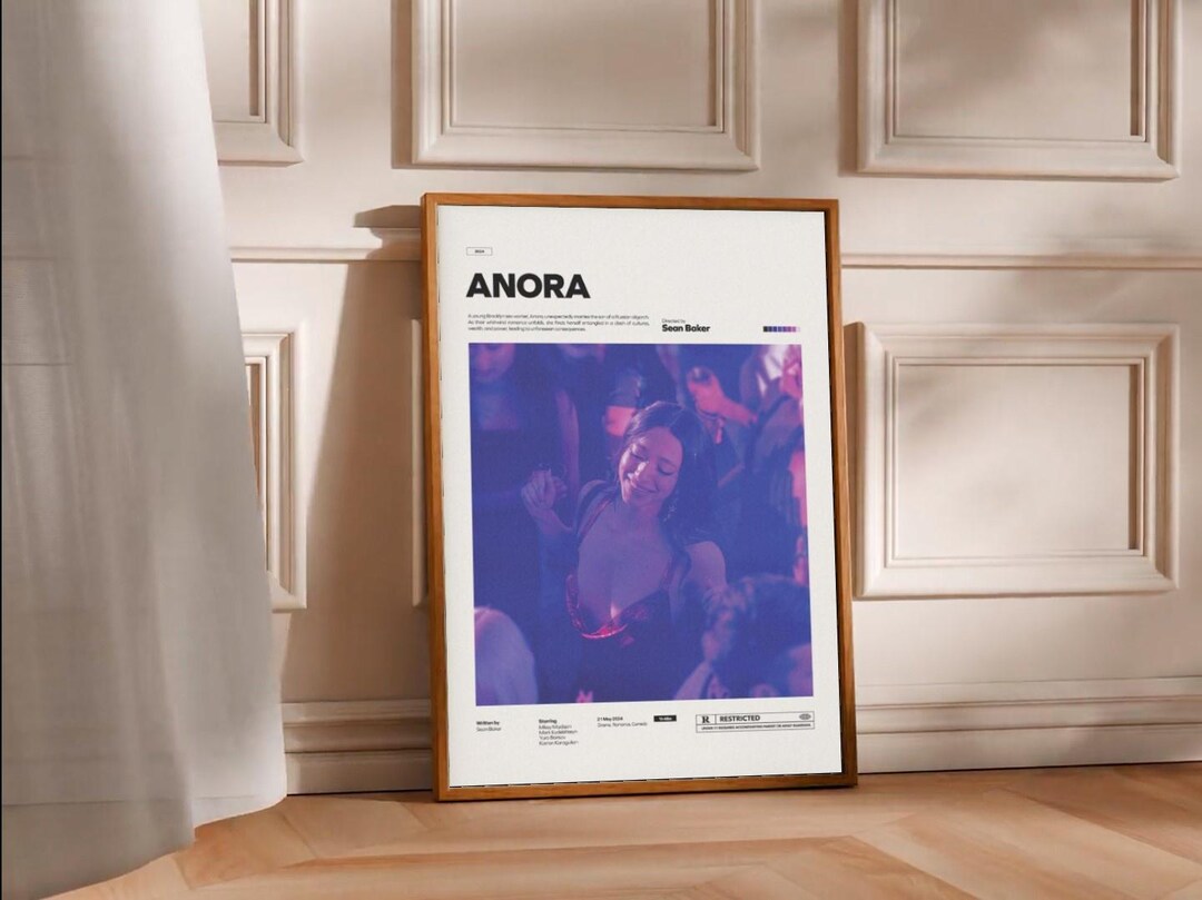 Anora Movie Poster Sean Baker Romantic Drama Print Mikey Madison Wall ...