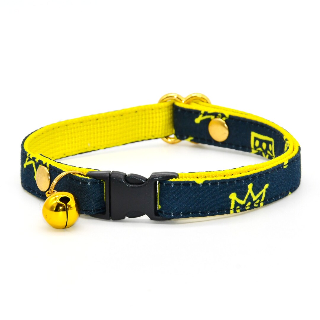 Navy Blue Cat Collar / Bow , Crown Collar for Cat, Wedding / Birthday ...