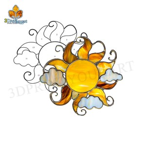 Digital Download Stained Glass Sun Pattern | Festive Suncatcher Design ...