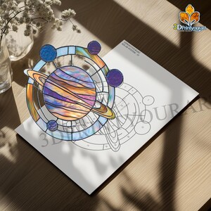 Digital Download Stained Glass Solar System Pattern | Festive ...