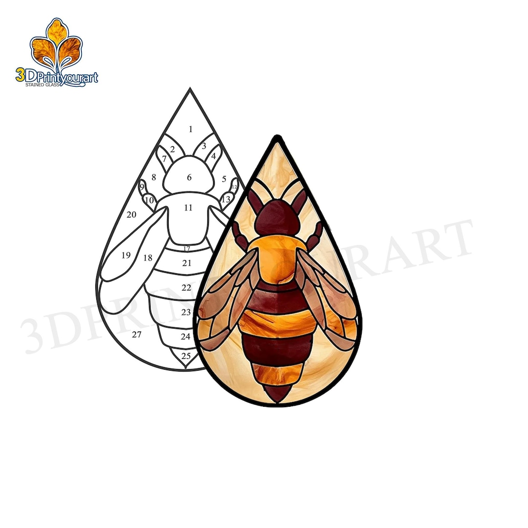 Digital Download Stained Glass Bee Drop Pattern | Festive Suncatcher ...