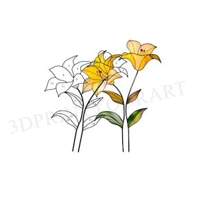 Stained Glass Lily Flower Digital Pattern | Graceful Suncatcher Design ...