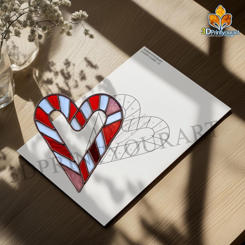 Digital Download Stained Glass Christmas Candy Canes Pattern | Festive ...