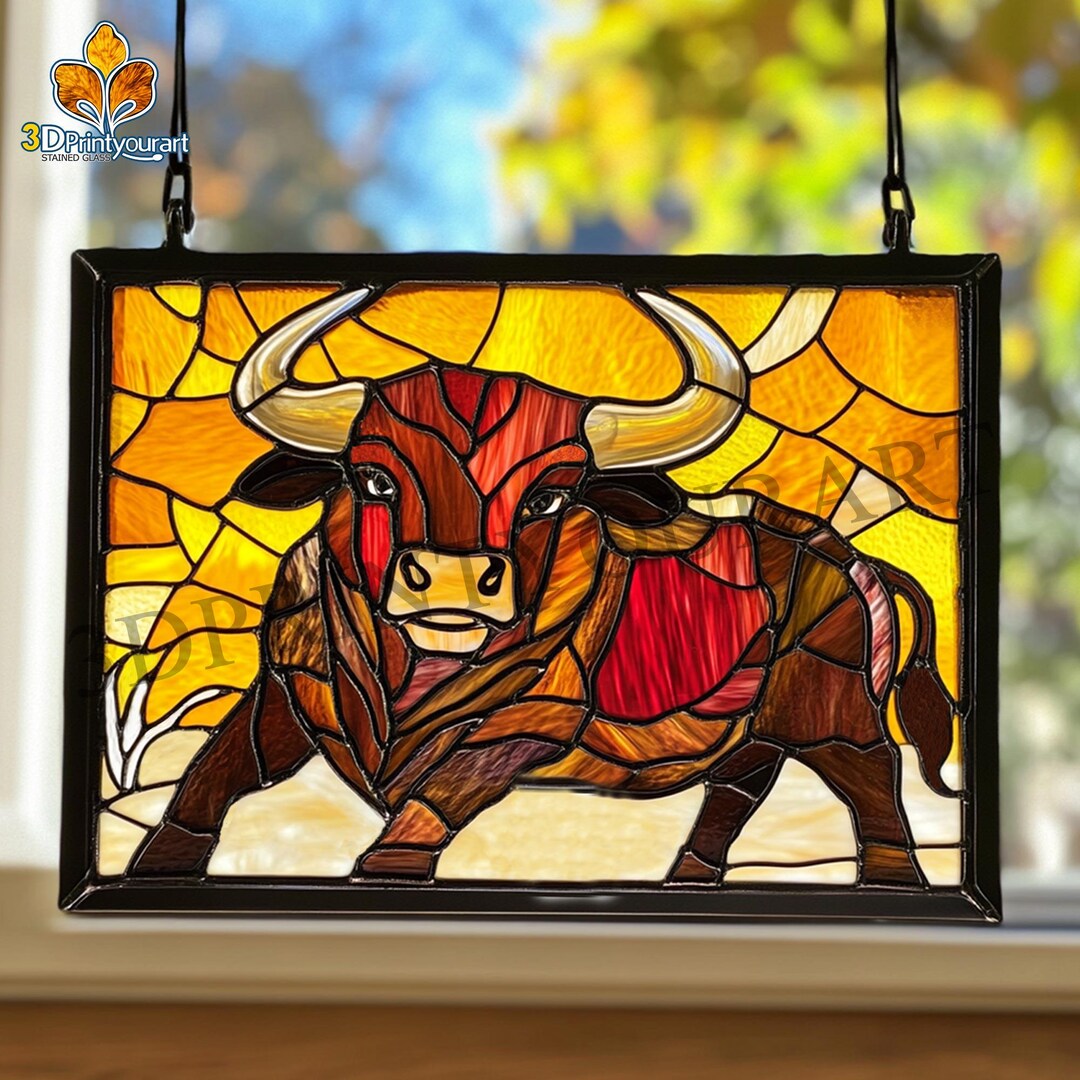 Digital Download Stained Glass Buffalo Pattern | Festive Suncatcher ...