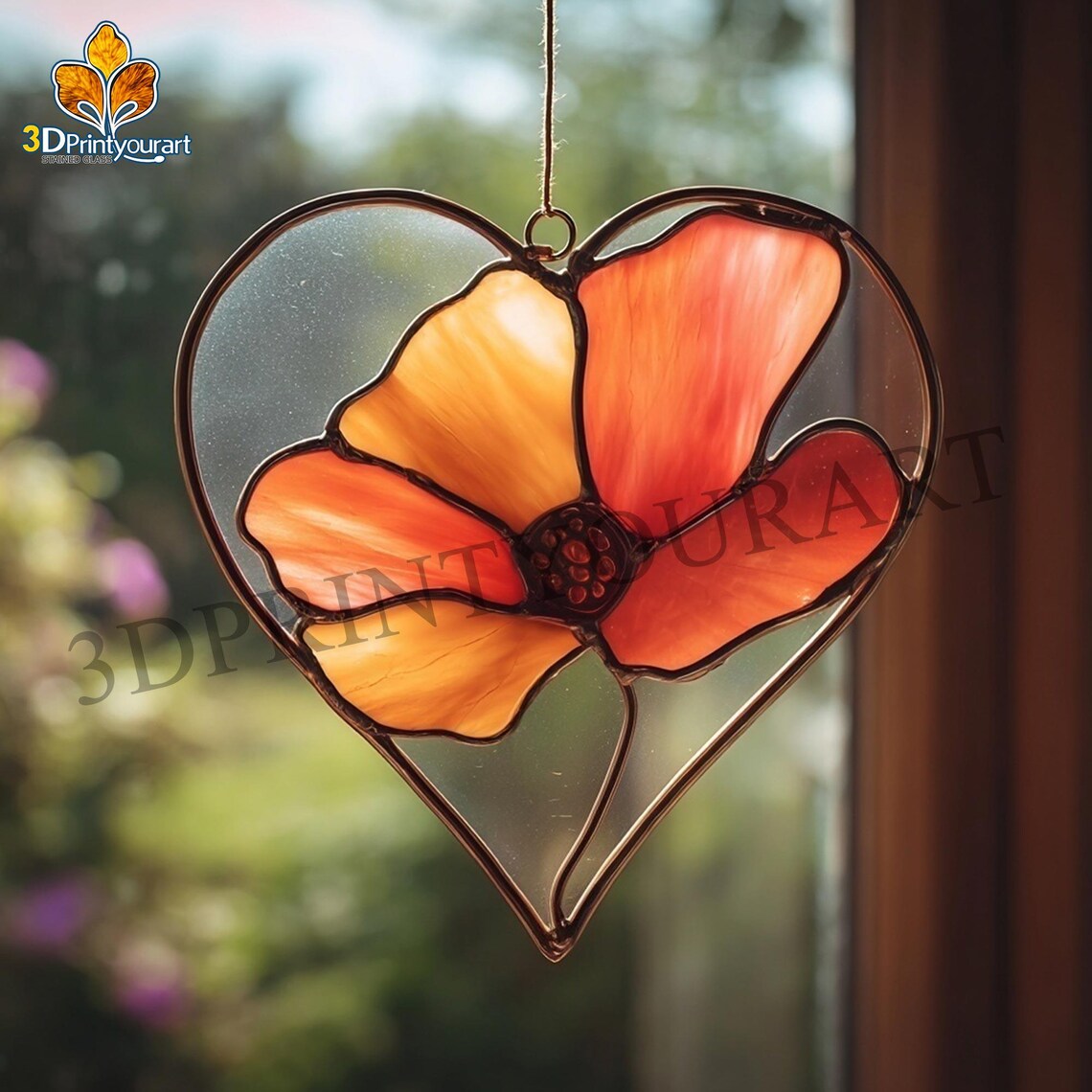 Digital Download Stained Glass Poppy Flower Pattern | Festive ...