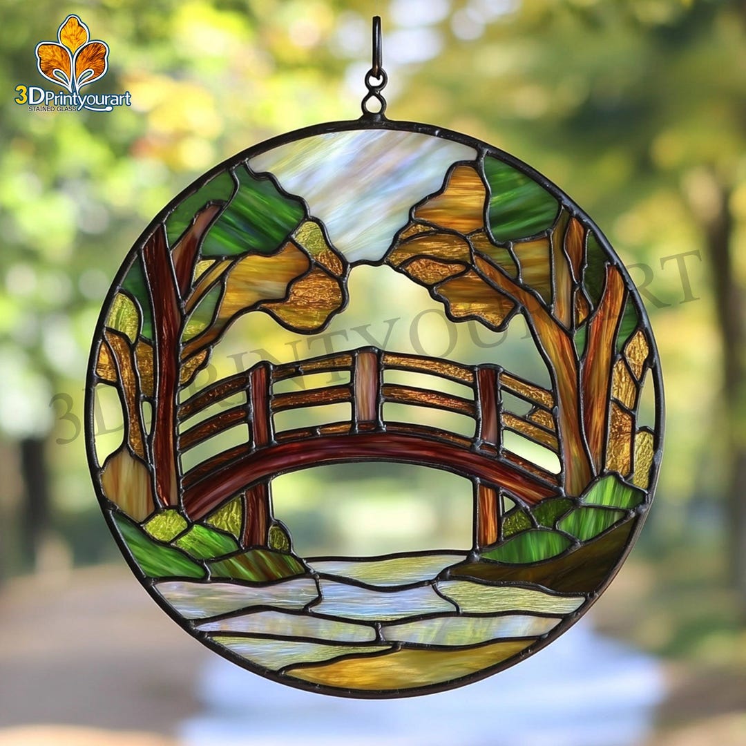 Digital Download Stained Glass Arch Bridge 02 | Festive Suncatcher ...