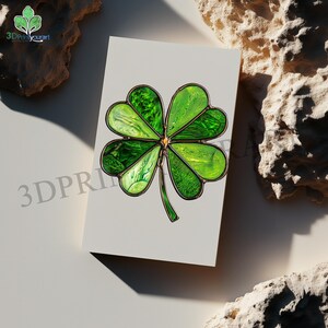 Digital Pattern Stained Glass Clover Leaf Digital Download Flowers ...
