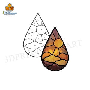 Digital Download Stained Glass Sun Drop Pattern | Festive Suncatcher ...