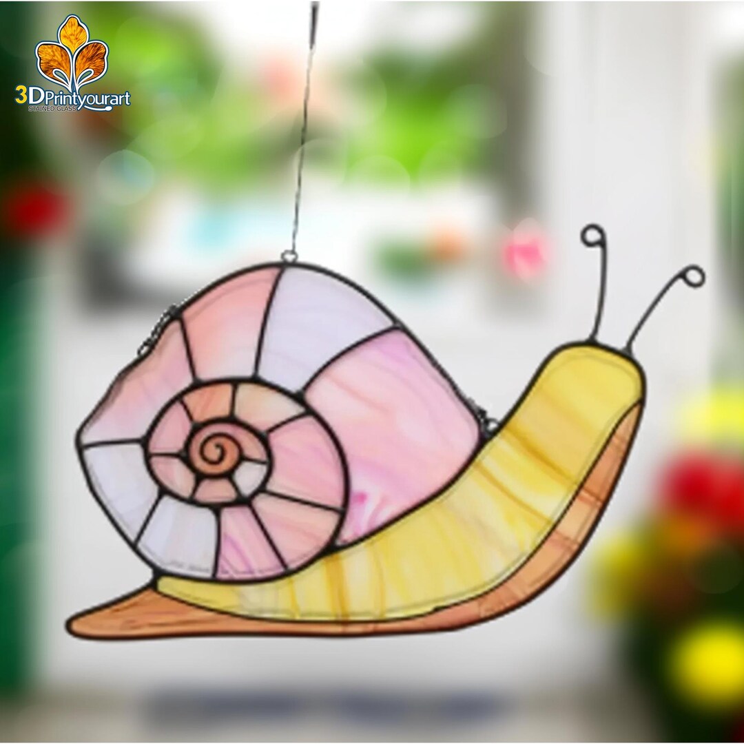 Digital Download Stained Glass Snail Pattern | Festive Suncatcher ...