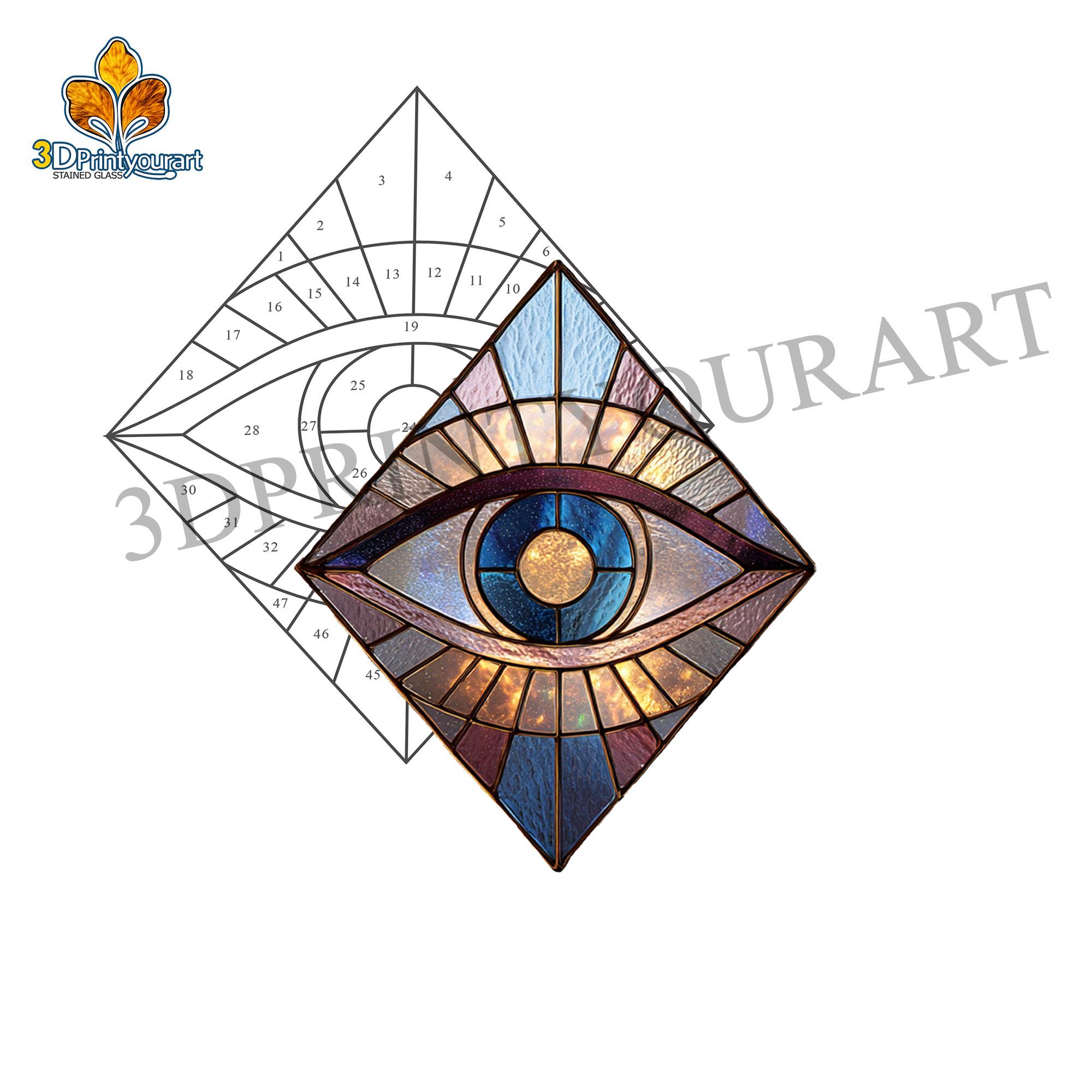 Digital Download Stained Glass All-seeing Eye Pattern | Festive Suncatcher Design | Hobby ...