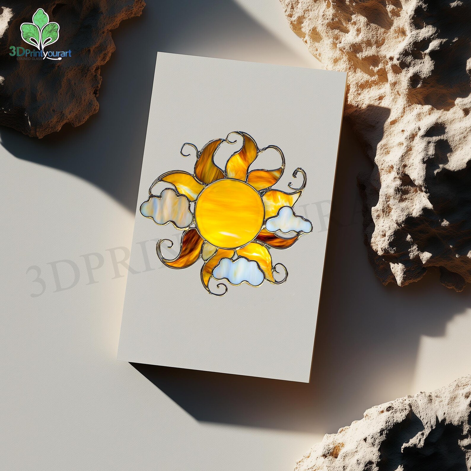Digital Download Stained Glass Sun Pattern | Festive Suncatcher Design ...