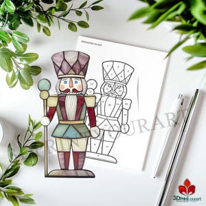 Digital Download Stained Glass Nutcracker Soldier N01 Pattern | Festive ...