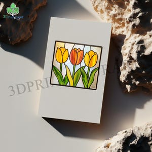 Digital Download Stained Glass Tulip Flower Pattern | Festive ...