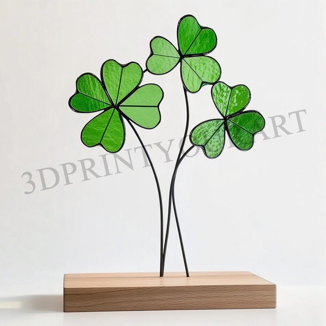Digital Pattern Stained Glass Flower Clover Leaf Digital Download ...