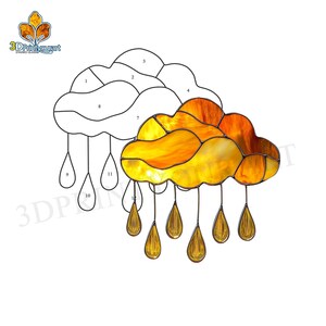 Digital Download Stained Glass Cloud Pattern | Festive Suncatcher ...