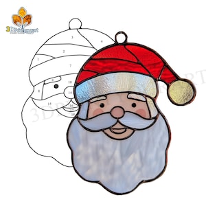 Digital Download Stained Glass Santa Claus Pattern | Festive Suncatcher ...