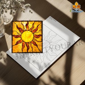 Digital Download Stained Glass Sun Panel Pattern | Festive Suncatcher ...