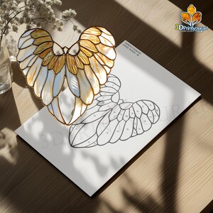 Digital Download Stained Glass Angel Wings Pattern | Festive Suncatcher ...