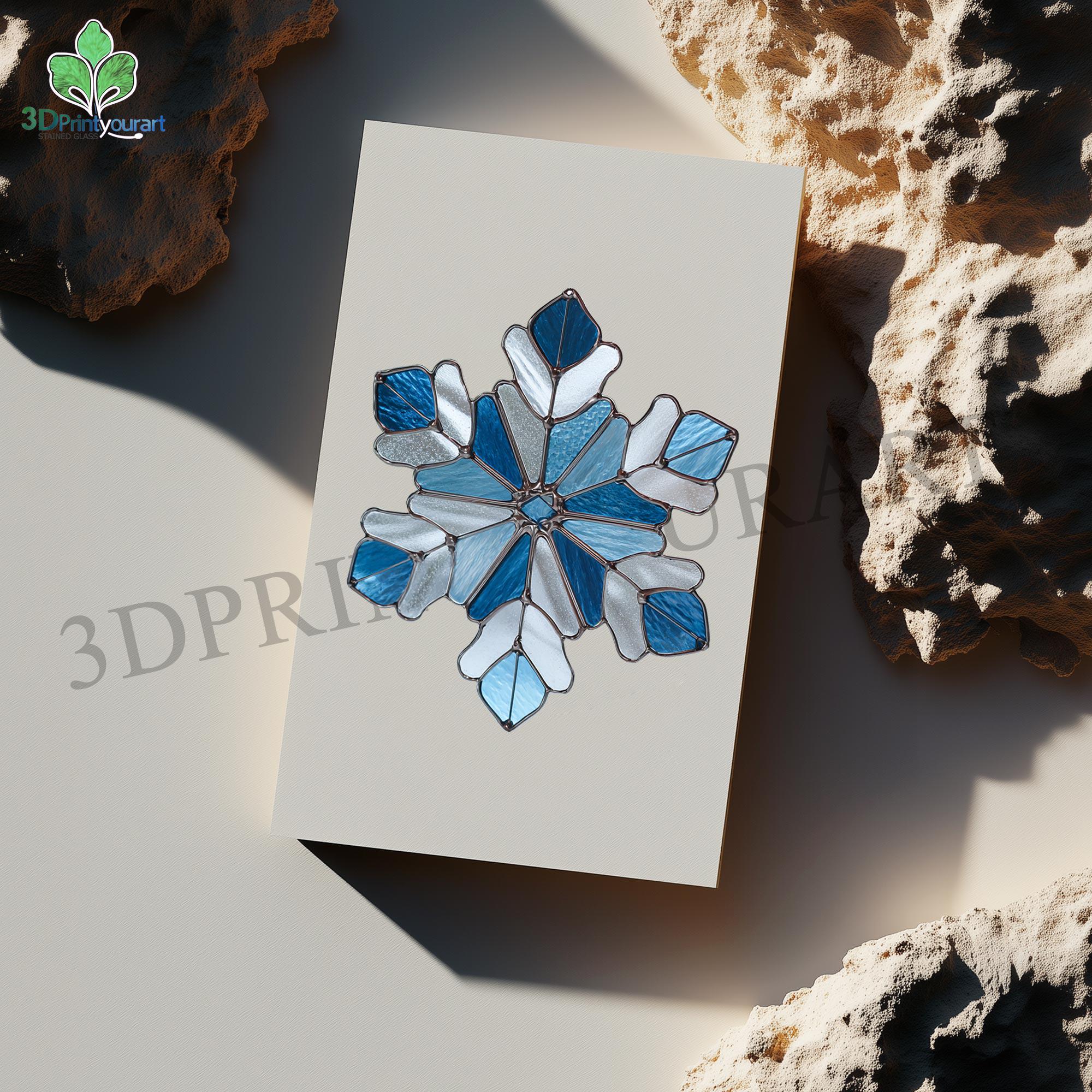 Digital Download Stained Glass Snowflake Pattern | Festive Suncatcher ...