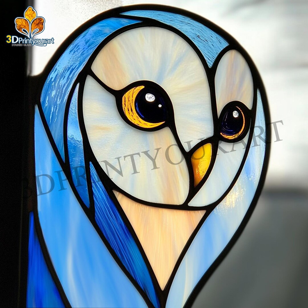 Digital Download Stained Glass OWL Pattern | Festive Suncatcher Design ...