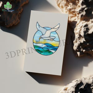 Digital Download Stained Glass Seagull Pattern | Festive Suncatcher ...