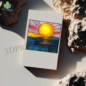 Digital Download Stained Glass Sunset Pattern | Festive Suncatcher ...
