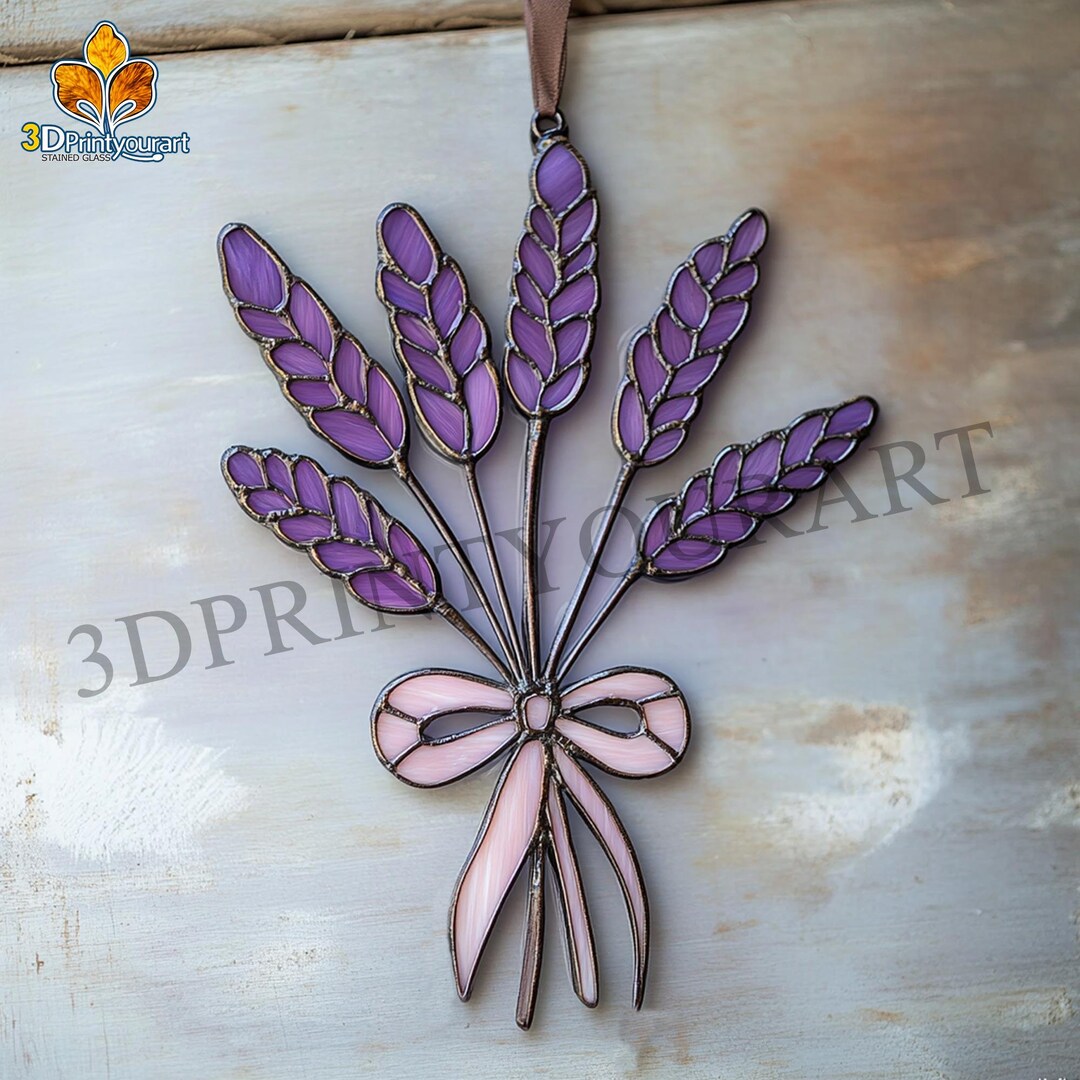 Digital Download Stained Glass Lavender 2 Pattern | Festive Suncatcher ...