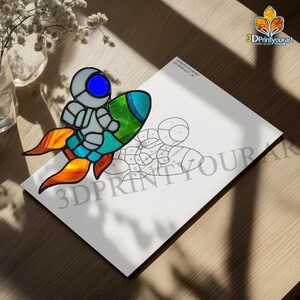 Digital Download Stained Glass Astronaut Pattern | Festive Suncatcher ...