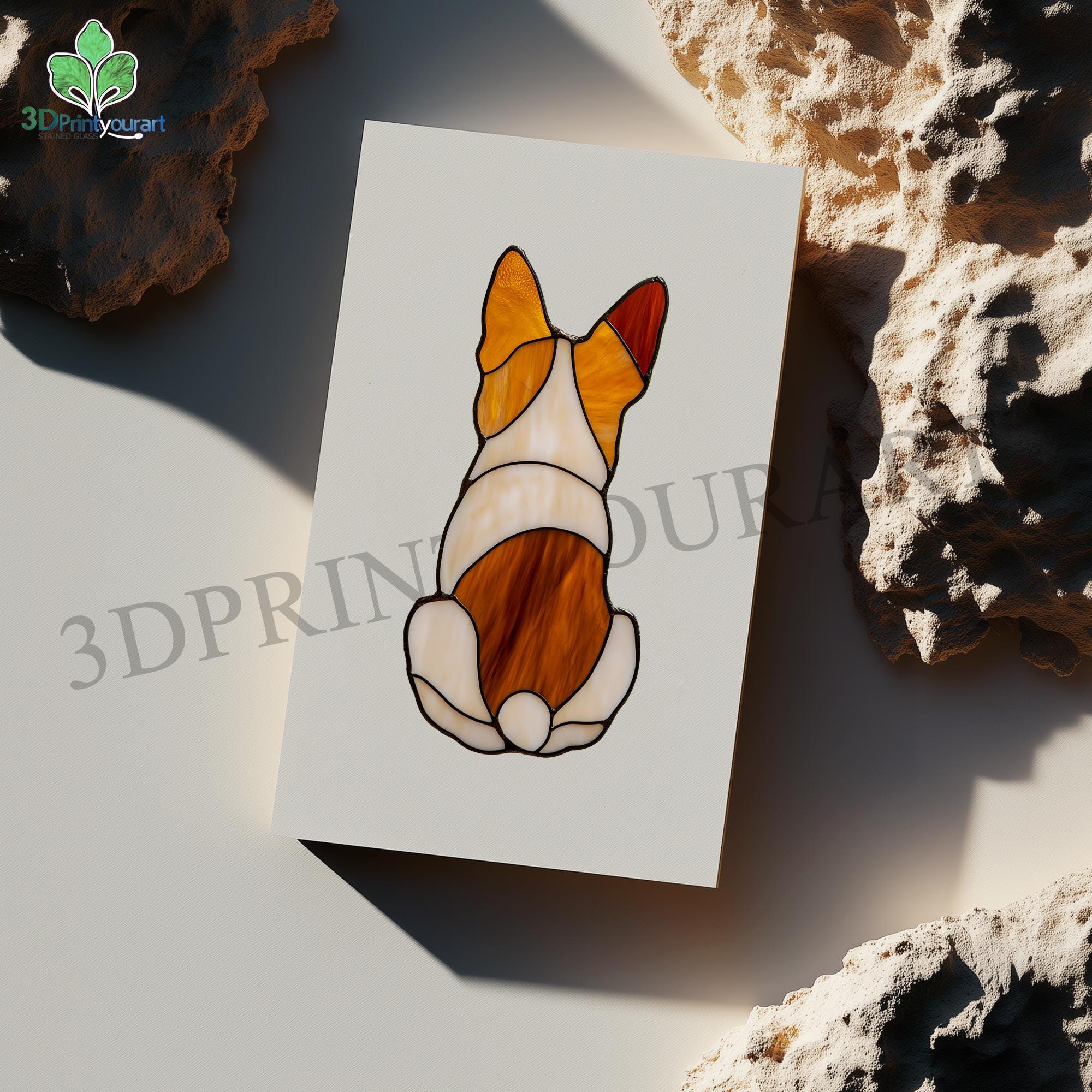 Digital Download Stained Glass Corgi Dog Pattern | Festive Suncatcher ...