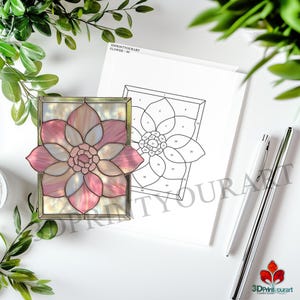 Digital Download Stained Glass Flower Pattern | Festive Suncatcher ...