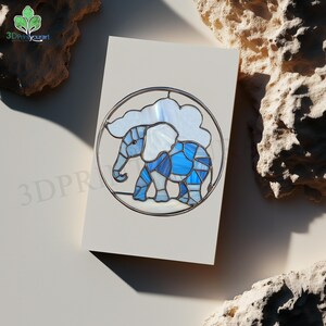 Digital Download Stained Glass Elephant Pattern | Festive Suncatcher ...