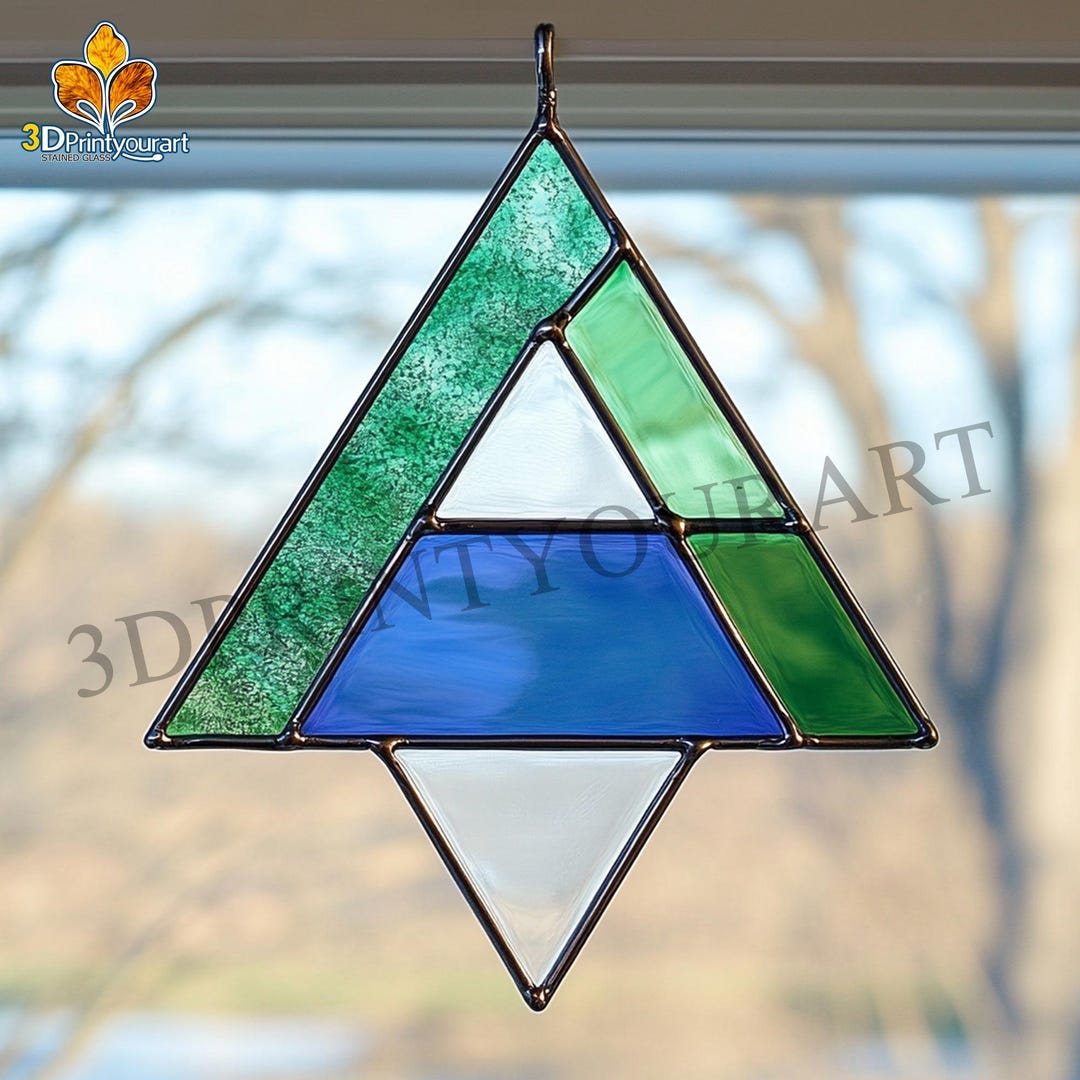 Digital Download Stained Glass Triangular Pattern | Festive Suncatcher ...