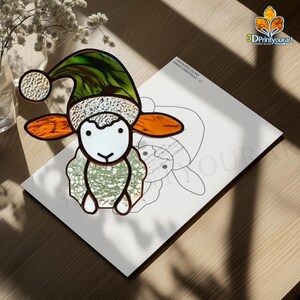 Digital Download Stained Glass Christmas Sheep Pattern M02 | Festive ...