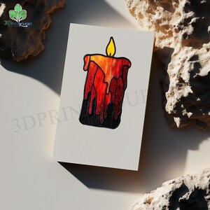 Digital Download Stained Glass Candle Pattern | Festive Suncatcher ...
