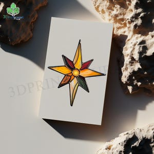 Digital Download Stained Glass Star of Bethlehem Pattern | Festive ...