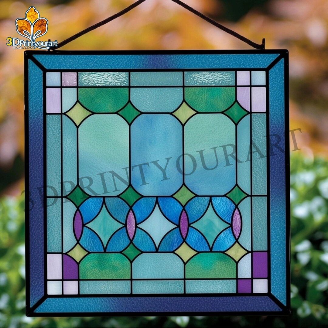 Digital Download Stained Glass Window Panel Pattern | Festive ...