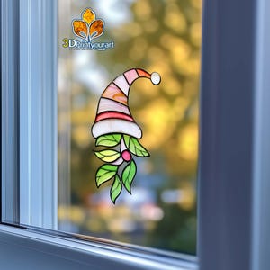 Digital Elf Hat With Striped Pattern Playful Green N02 Stained Glass ...