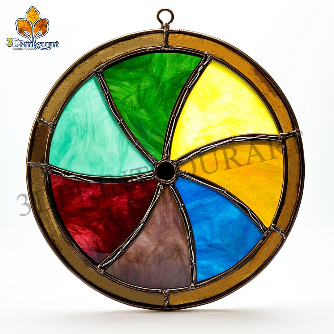 Digital Download Stained Glass Color Wheel Pattern | Festive Suncatcher ...