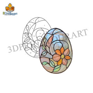 Digital Download Stained Glass Easter Egg Pattern | Festive Suncatcher Design | Hobby License ...