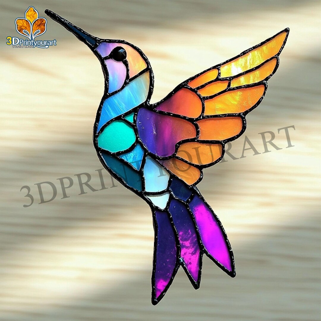 Digital Download Stained Glass Hummingbird Pattern | Festive Suncatcher ...