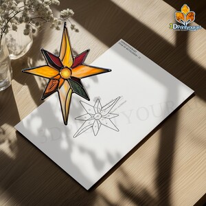 Digital Download Stained Glass Star of Bethlehem Pattern | Festive ...